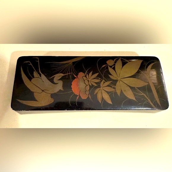 Artisan | Accents | Japanese Lacquered Wood Rectangle Box Mcm Bird ...